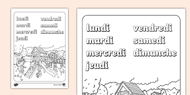 Coloriage : Les jours de la semaine (creat de profesori)