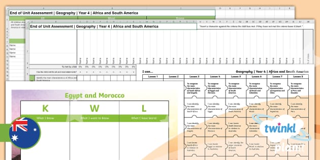 Year 4 HASS Geography Africa and South America Assessment
