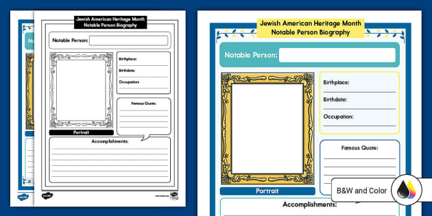 Jewish American Heritage Month Notable Person Biography