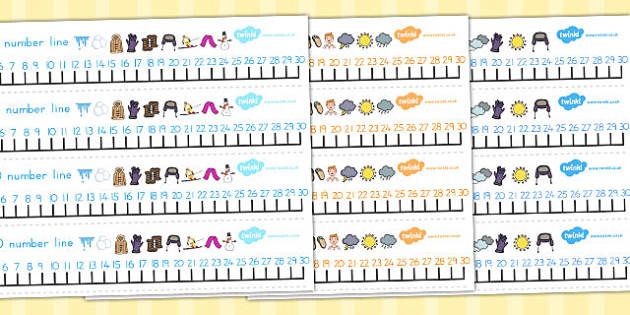 FREE! - Winter Themed Number Line 0 30 (teacher made)