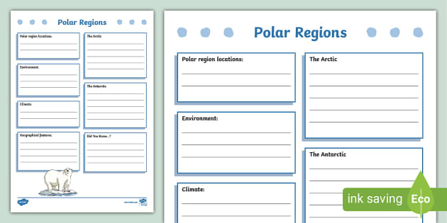 Polar Regions Fact File Template, The Polar Regions - Twinkl
