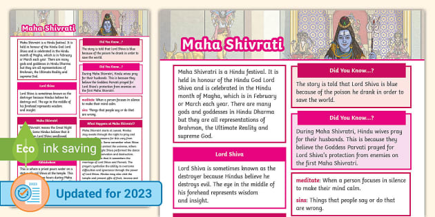 10 Activities for Kids to Learn about Maha Shivratri