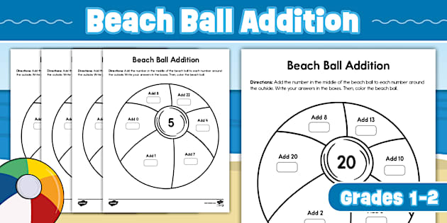 Beach Ball Addition PDF | National Beach Day | Twinkl USA