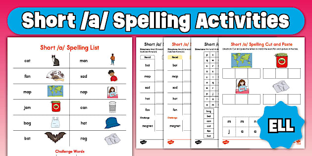 Short /a/ Spelling Worksheets for ELL