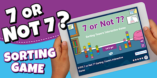 👉 Kindergarten 7 or Not 7? Sorting Towers Interactive Game | Twinkl
