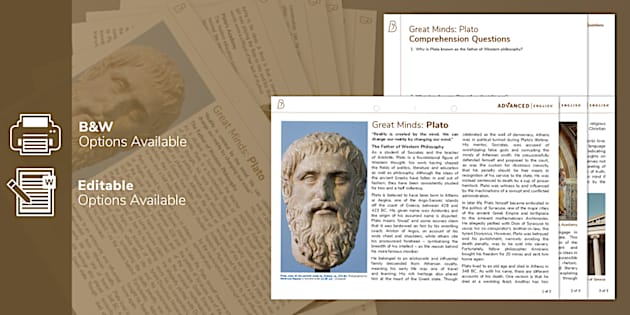 KS5 Great Minds: Plato Reading Comprehension (teacher made) KS5 Great Minds: Plato Reading Comprehension (teacher made)