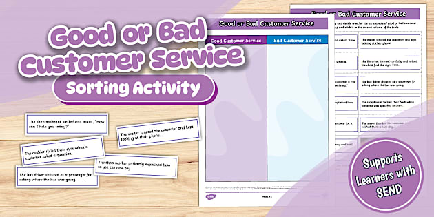 Good or Bad Customer Service Sorting Activity