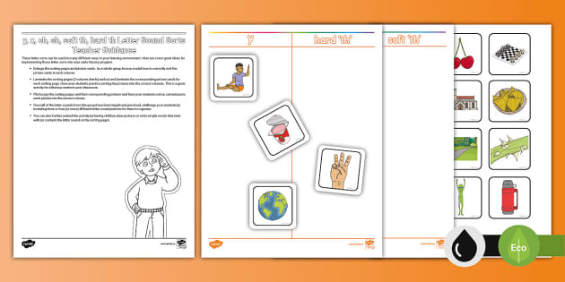 Phonics Canada Group 6 (y,x,ch,sh,soft/hard th) Sound Sorts