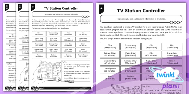 Reading and Interpreting Timetables Differentiated Maths Worksheet