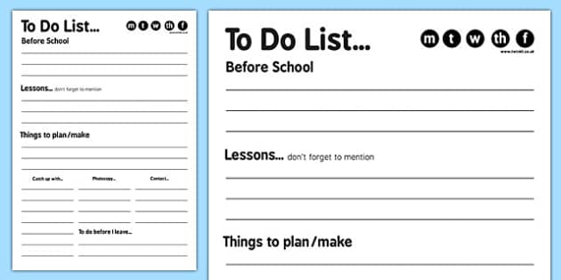 Daily Organizational To Do List (Teacher-Made) - Twinkl