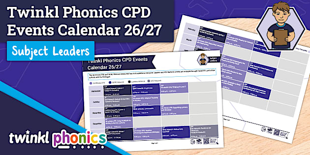 Twinkl Phonics CPD Events Calendar 26/27