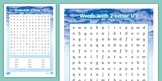 Words with 2 Letter U's Word Search (teacher made) - Twinkl