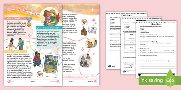 UKS2 What Is Kindness? Differentiated Comprehension Activity
