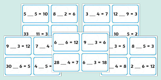 Maths Operation Dyscalculia Friendly Flashcards - Twinkl