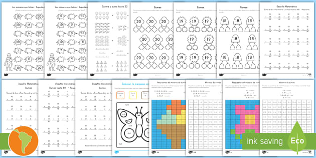 Pack de ejercicios: sumas para primer grado (teacher made)