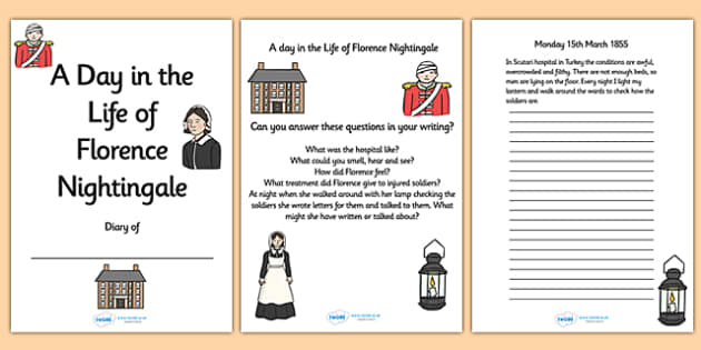 Florence Nightingale Diary Writing Frames with Prompts - florence