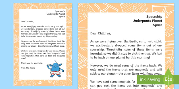 FREE! - Letter From The Aliens A4 Display Poster - Twinkl