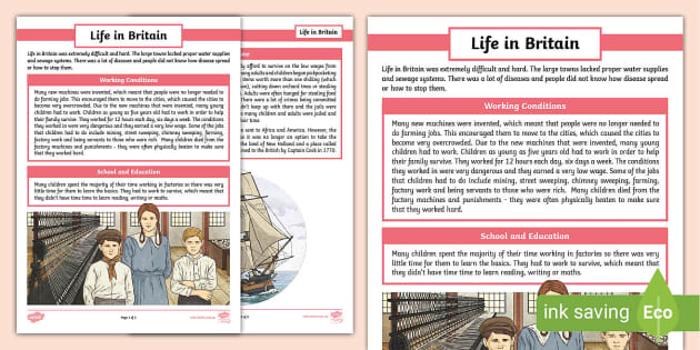 The First Fleet Life in Britain Information Sheet
