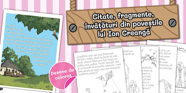 Citate de Ion Creangă – Desene de colorat