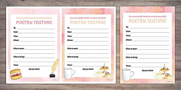 Poetry Learning Invitation | Twinkl Party (teacher made)