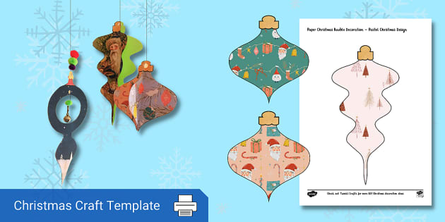 Printable Christmas Baubles Pastel Colours DIY Decorations