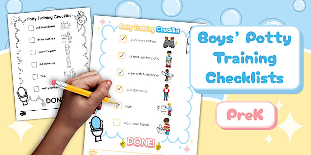 Boys’ Potty Training Checklists With Pictures - Twinkl