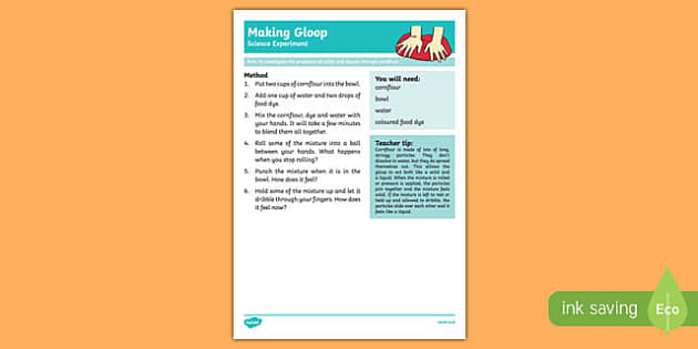 Making Gloop Science Experiment-Australia (Teacher-Made)