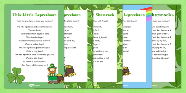 St. Patrick's Day Themed Songs and Rhymes Resource Pack