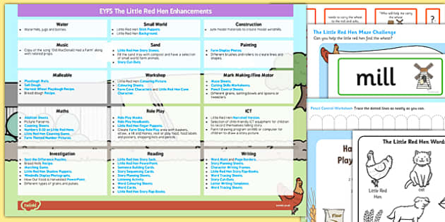 EYFS The Little Red Hen Enhancement Ideas and Resources Pack