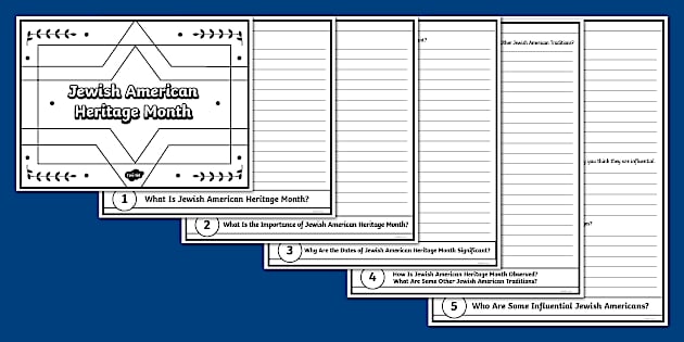 Jewish American Heritage Month Flipbook for 3rd-5th Grade