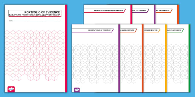 Portfolio of Evidence Dividers EYFS Apprenticeship (Level 2)