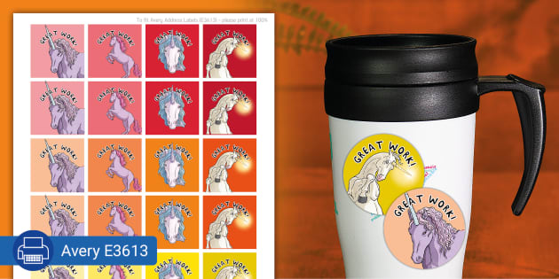 Unicorn | 'Great Job' | Autumn Coloured | Reward Stickers