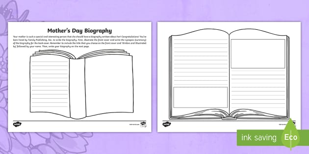 * NEW * Mother's Day Biography Worksheet - Holidays, Family, Biography