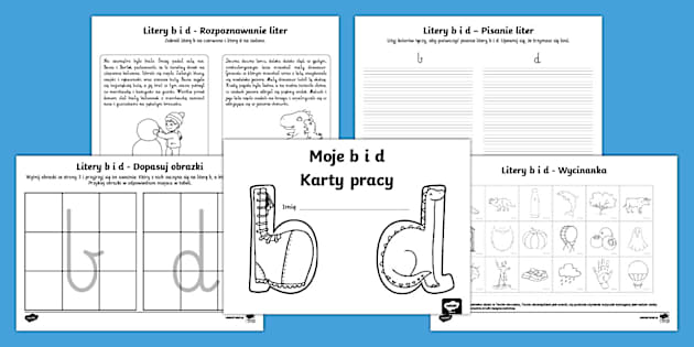 Moje b i d | Karty pracy | Litery kształtopodobne - Twinkl