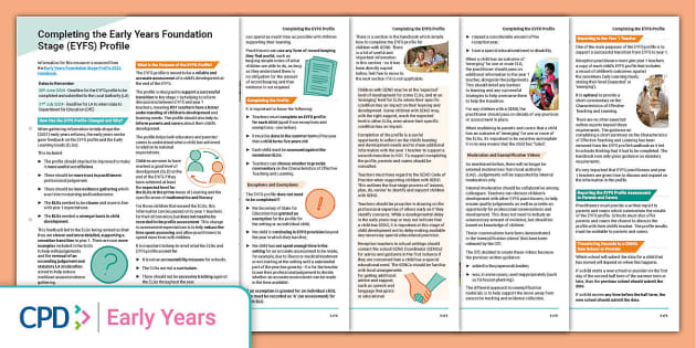 Completing the EYFS Profile | EYFS Profile | Assessment
