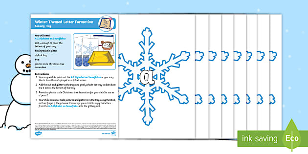 Winter-Themed Letter Formation Sensory Tray Activity