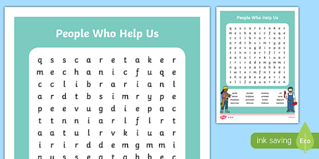 People Who Help Us Word Search-Irish (teacher made) - Twinkl