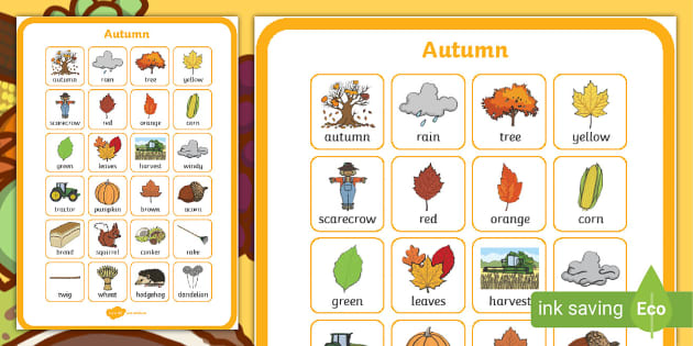 Autumn Words Vocabulary Poster Primary Resources Autumn Words Vocabulary Poster Primary Resources