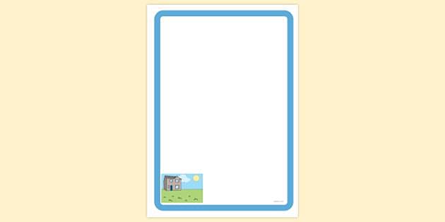 House And Lawn Background Page Border | Page Borders | Twinkl