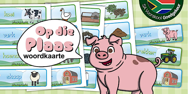 Voorskool - Op die Plaas - Woordkaarte