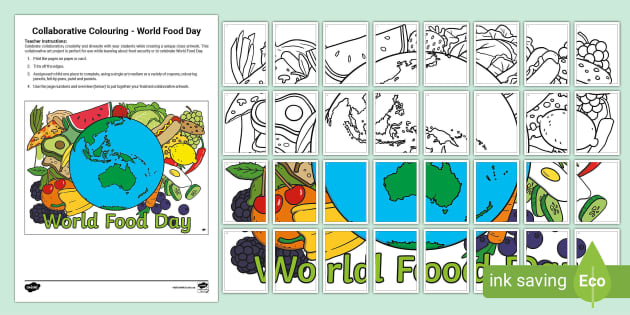 World Food Day Collaborative Art Printable | Primary