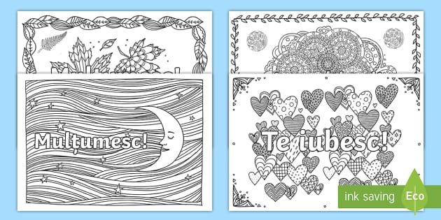 Felicitări - Pagini de colorat mindfulness - Twinkl