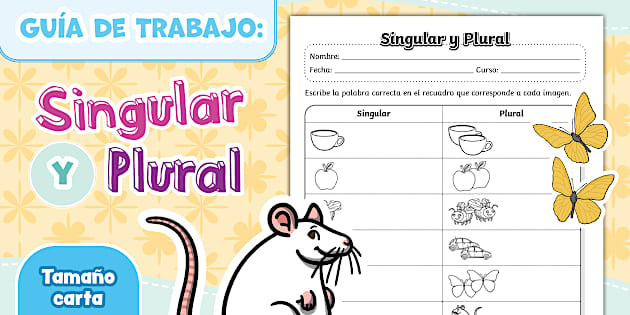 Guía de Trabajo | Singular y Plural | Ortografía - Twinkl