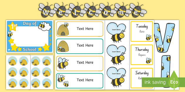 Back To School 2018 Bee-Themed Resource Pack (teacher made)