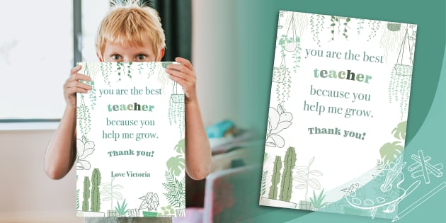 You Are the Best Teacher Editable Poster (teacher made)