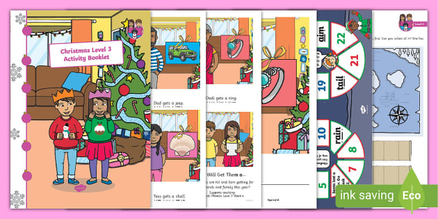 Christmas Phonics Level 3 Activity Booklet (teacher made)
