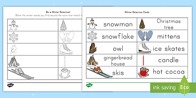 Winter Read and Write the Room Activity (teacher made)