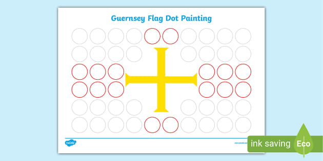 FREE! - Guernsey Flag Dot Painting Worksheet (teacher made)