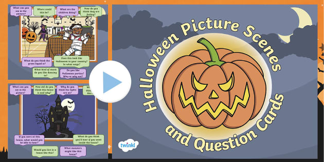 Halloween Conversations ESL - Picture Scenes and Questions