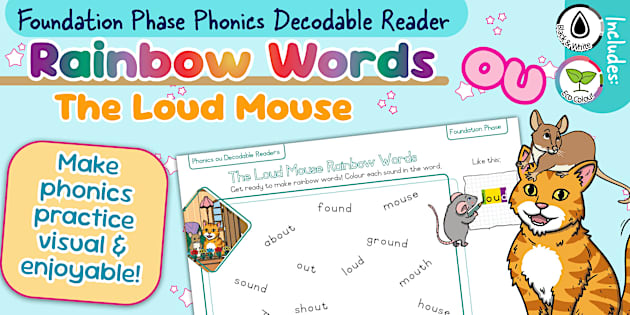 FP Phonics - ou Decodable - Rainbow Words - Loud Mouse